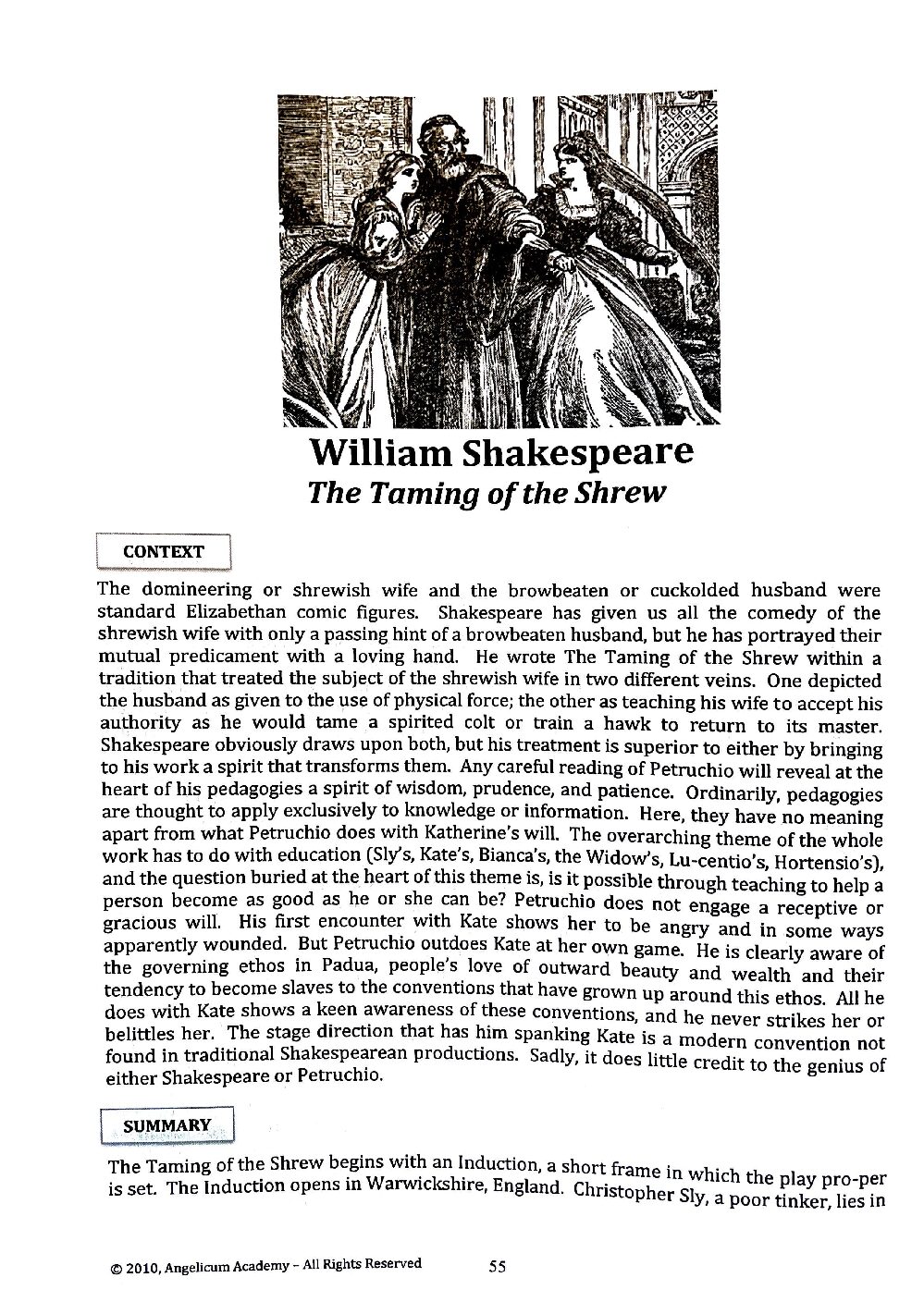 The Taming of The Shrew study guide | Forge of Logos